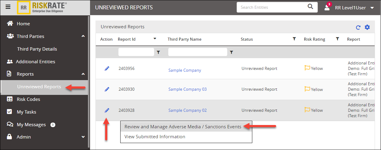 RiskRate: How to Review and Manage Unreviewed Reports Alert Events