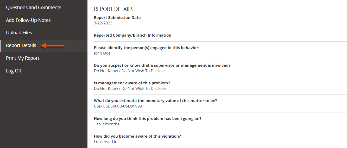 EthicsPoint: What Can the Reporter See When They Login to Follow-up?
