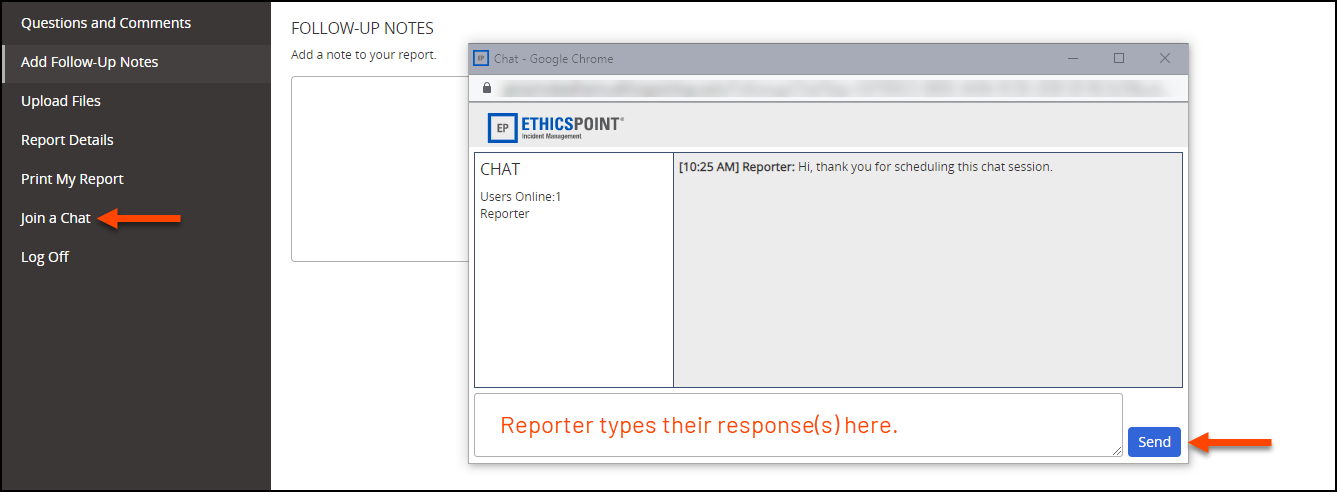 EthicsPoint: What Can the Reporter See When They Login to Follow-up?