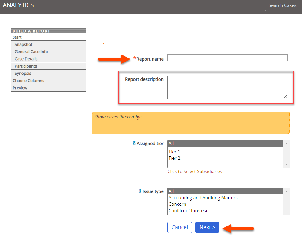 EthicsPoint: Add Follow-Up Questions & Notes to a Premium Analytics Report