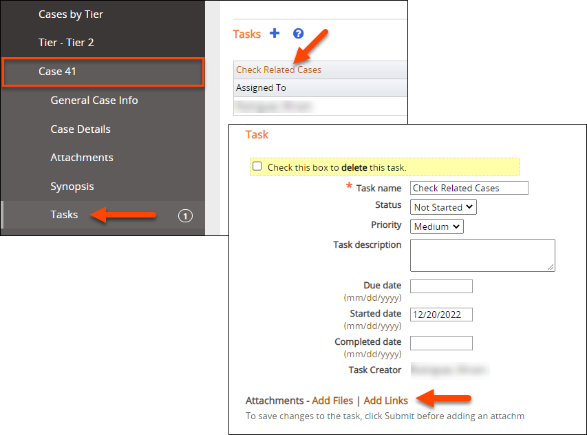 EthicsPoint: Case Management - Create a Task and Attach Files and Links