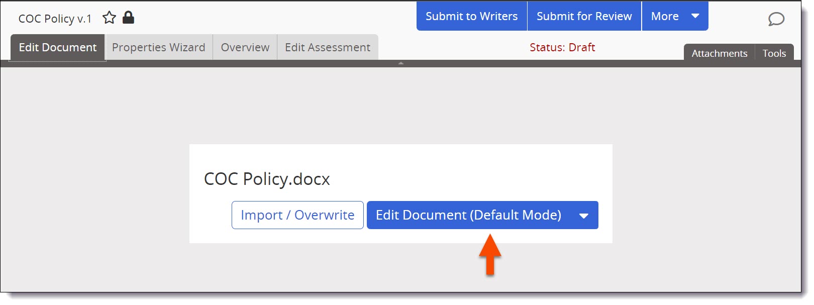 PolicyTech: Adding Content to a Word Document using Office Online